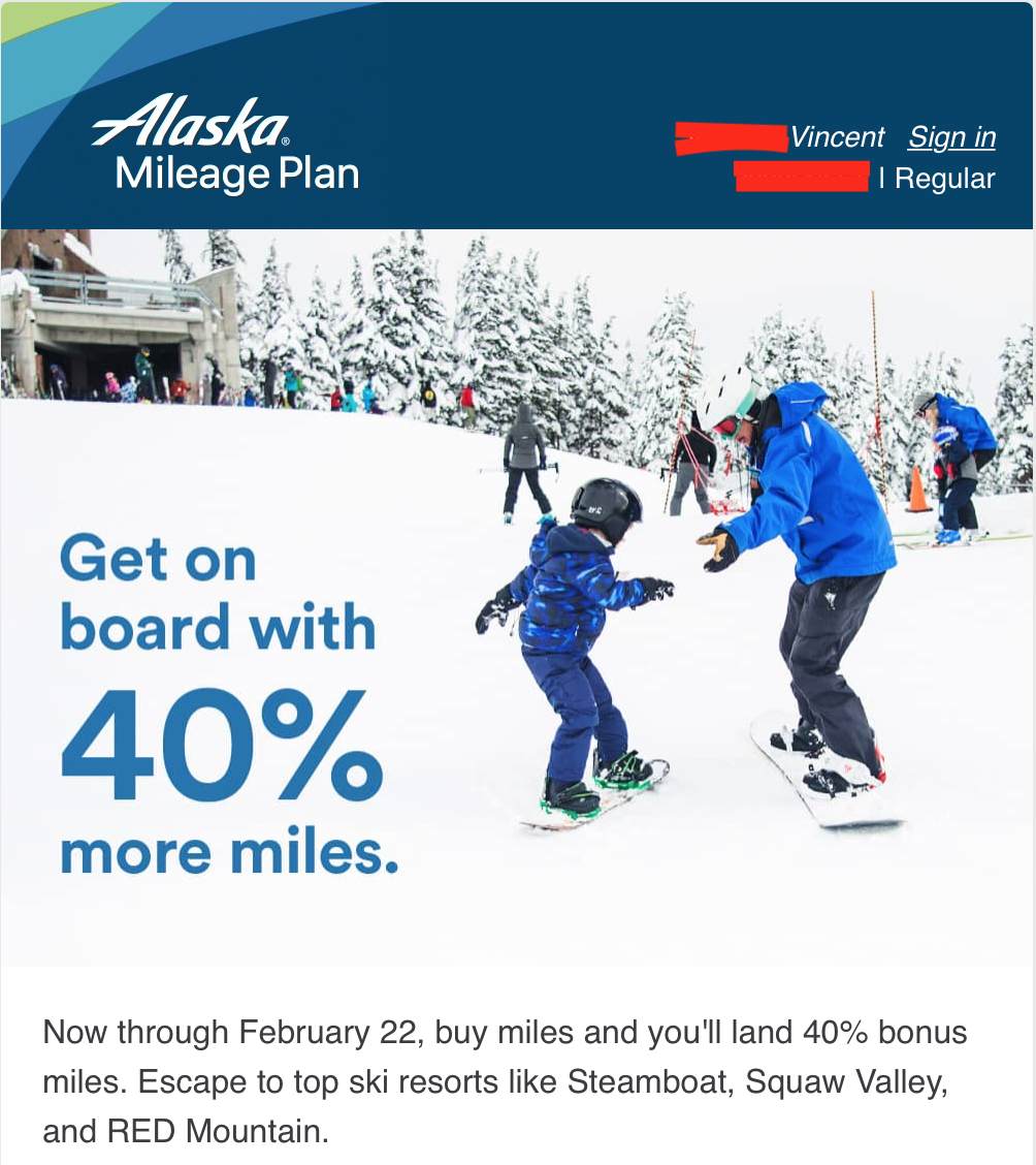 Promo Bonus 40% Pembelian Miles Alaska Telah Kembali - PinterPoin
