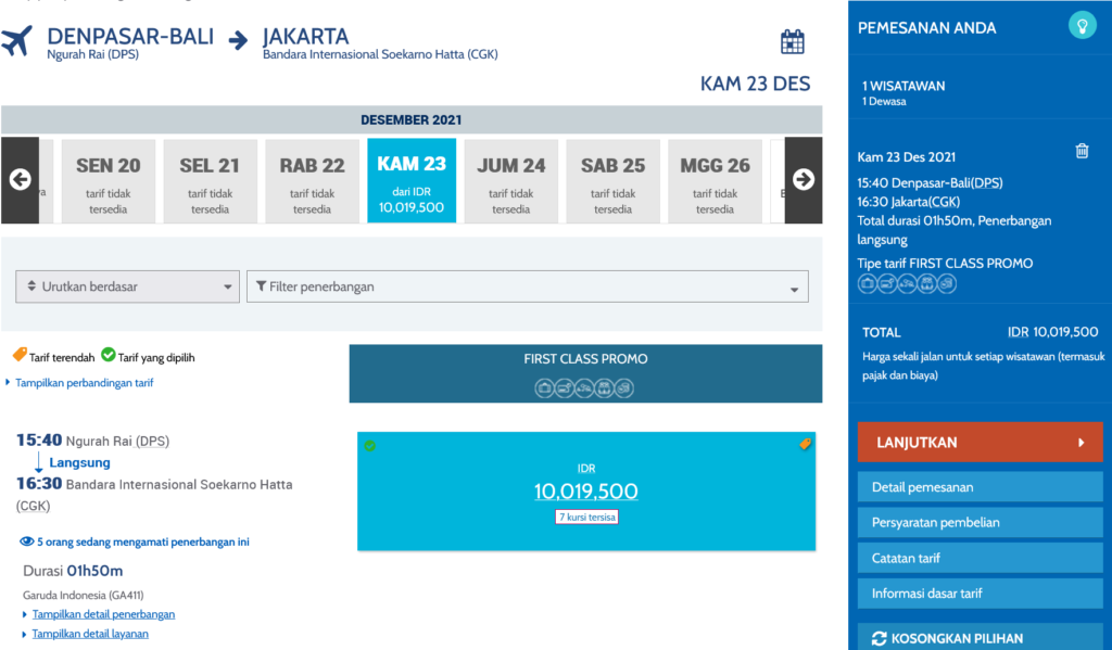 Flight Review: Garuda Indonesia First Class Bali DPS - Jakarta CGK ...