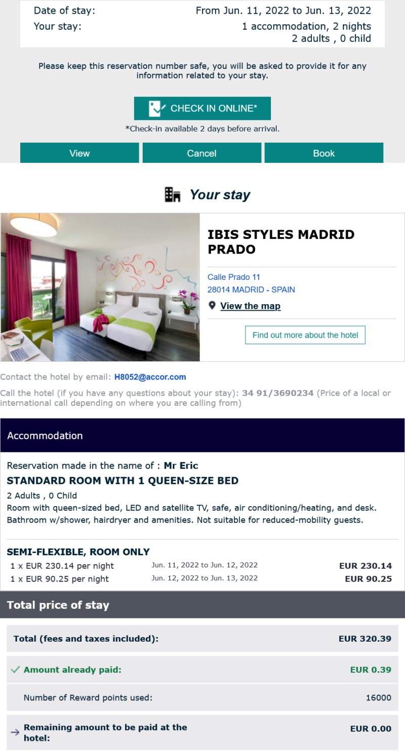 Hotel Review: Ibis Styles Madrid Prado - PinterPoin
