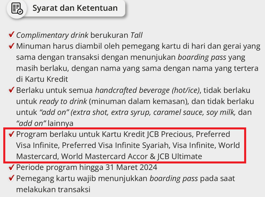 Membingungkan: Perpanjangan Fitur Complimentary Drink Kartu Kredit CIMB ...