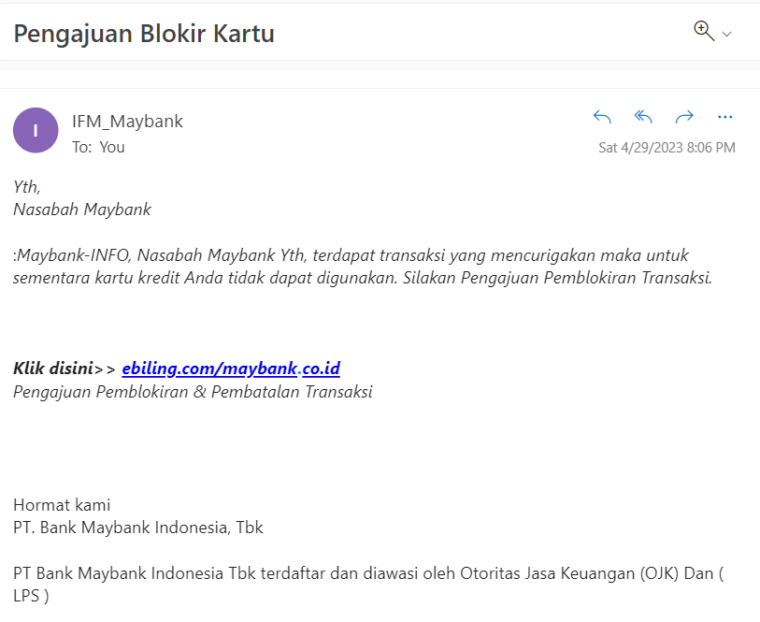 Email Phising Maybank 3 - PinterPoin
