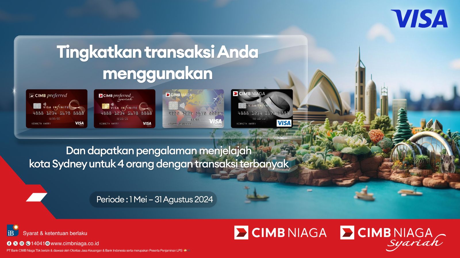 Promo: Program Top Spender Kartu Kredit CIMB Niaga 'Visa' Berhadiah Paket Tur ke Sydney - PinterPoin
