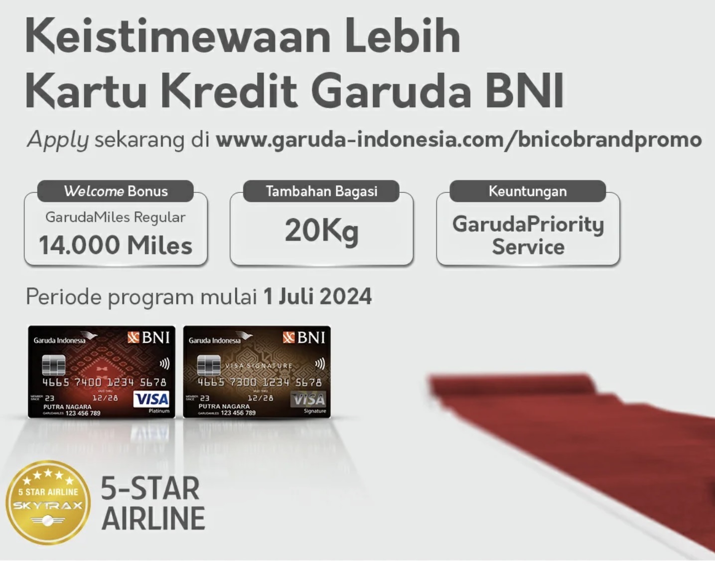 Promo: BNI Meningkatkan Welcome Bonus Kartu Kredit BNI Garuda Indonesia ...